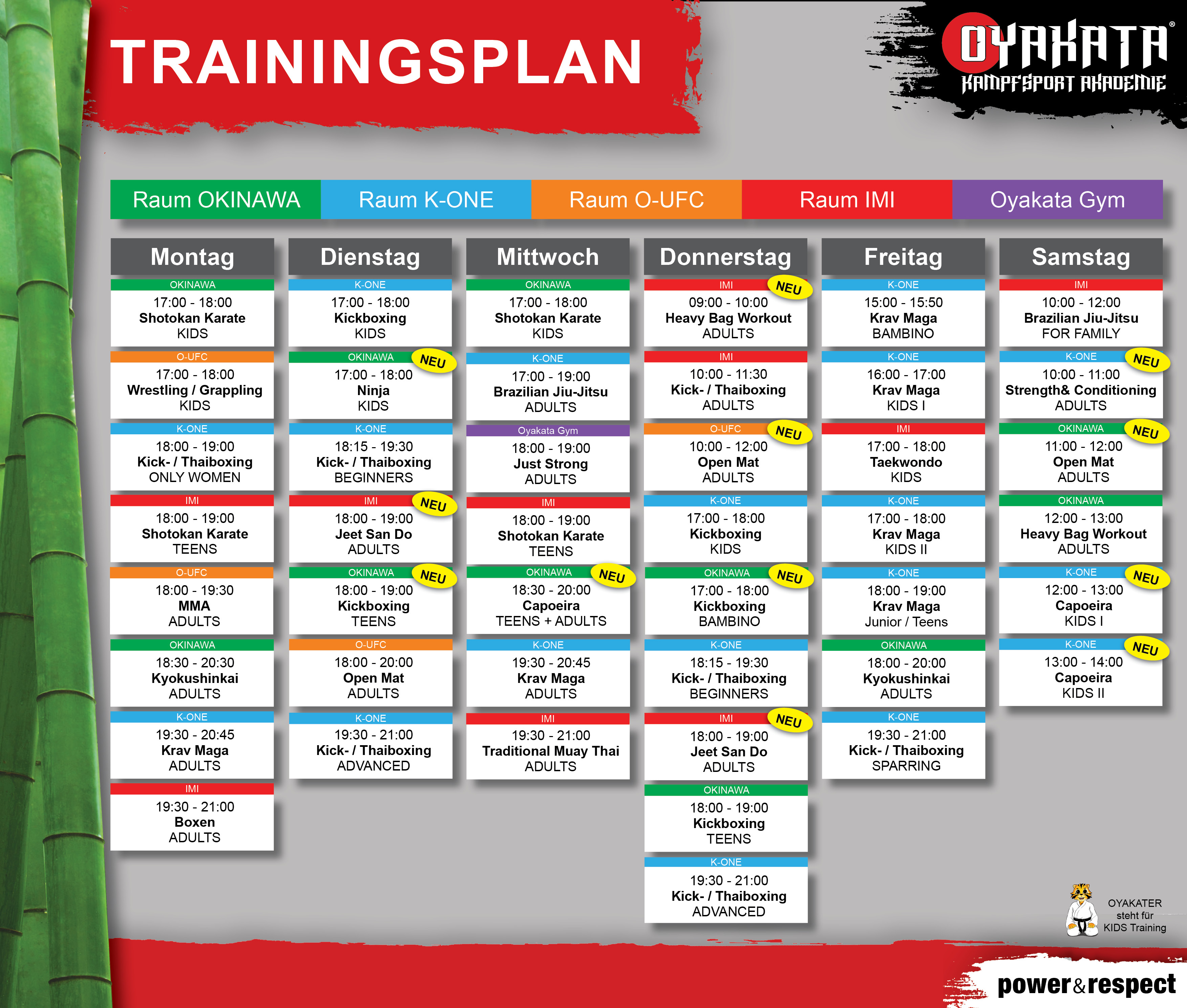 Trainingsplan | OYAKATA | Die Kampfsportakademie Ingolstadt